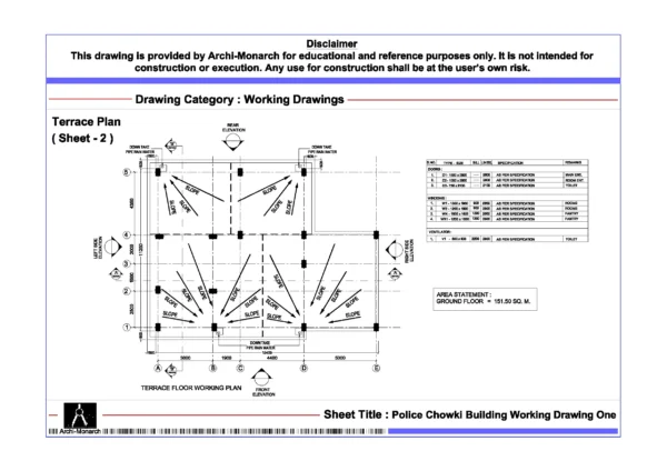 Police Chowki Building Working Drawing One ⋆ Archi-Monarch