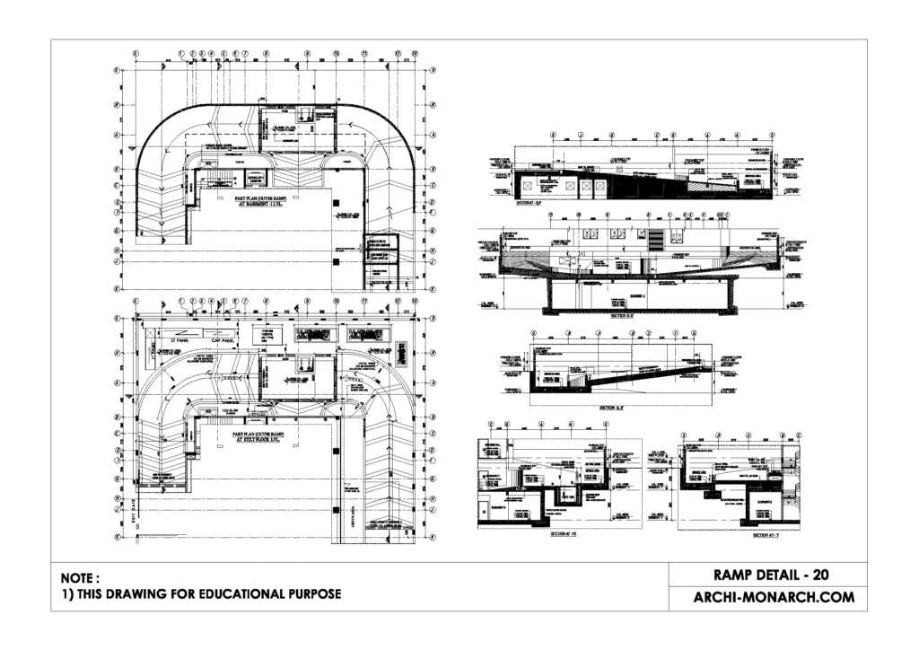 Multi-Level Basement Ramp Cad DWG Design Detail Plan N, 40% OFF